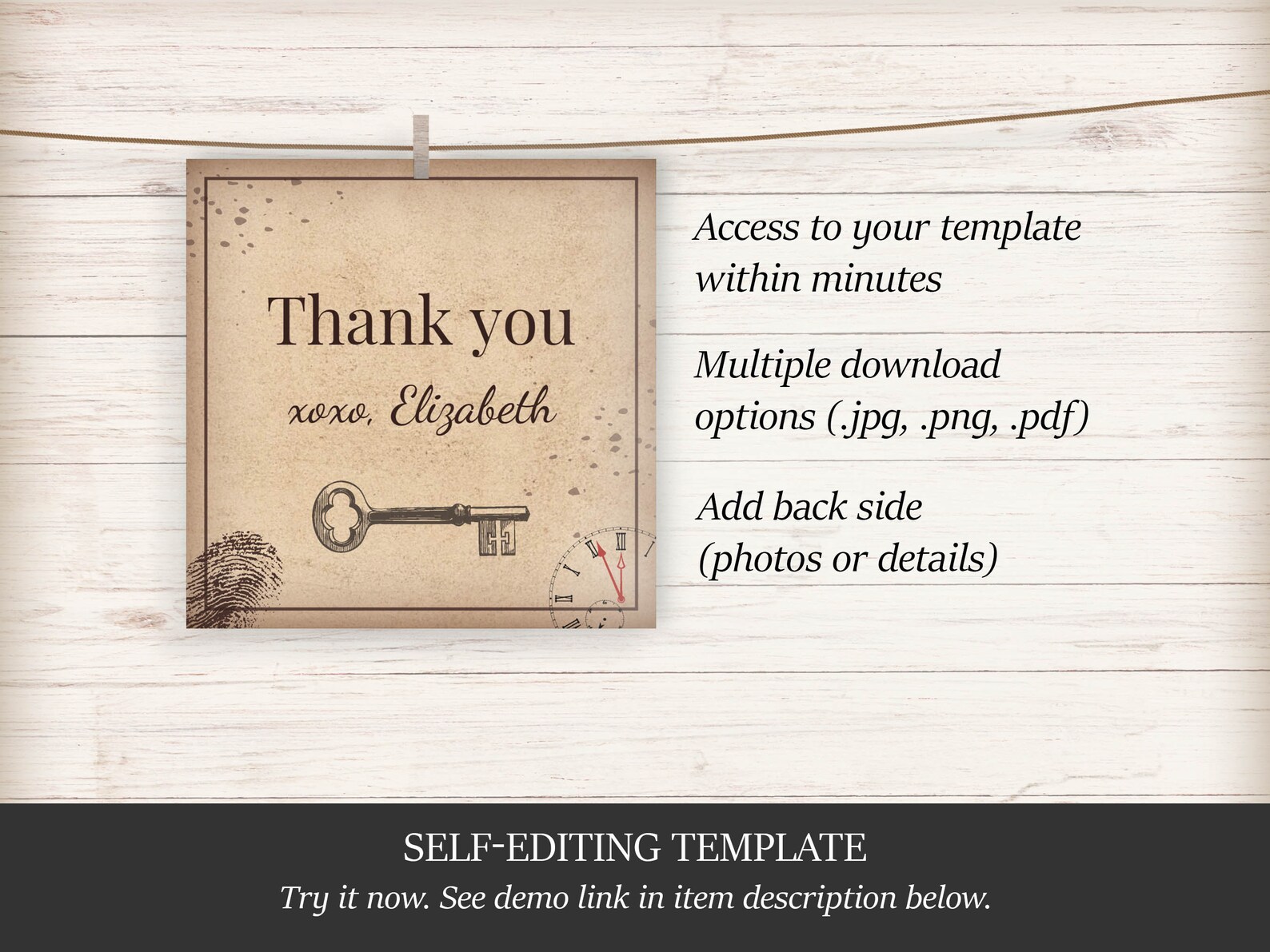 Editable Escape Room Favor Tag, Escape Room Themed Party Thank You Tag ...