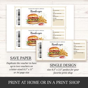 Editable Hamburger Gift Certificate Template for Burger and BBQ Lovers ...