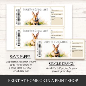 Editable Rabbit Gift Certificate Template for Rabbit Lover ...