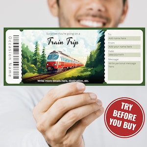 Editable Train Ticket Template, Railway Ticket Surprise Gift Voucher ...