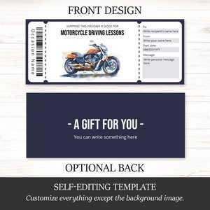 Editable Motorcycle Driving Lessons Gift Certificate Template for ...