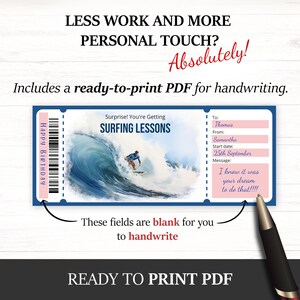 Editable Surfing Gift Certificate Template for Surf Lover, Printable ...