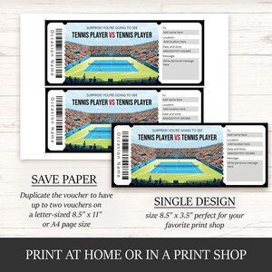 Surprise Tennis Match Ticket Template, Customizable and Printable ...