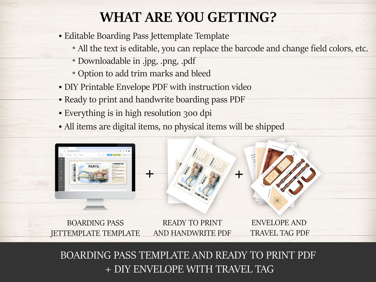 Editable Porto Boarding Pass Template, Personalized Gift Printable ...