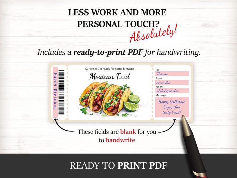 Editable Mexican Food Gift Certificate Template for Food Lover ...