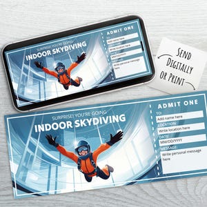 Editable Indoor Skydiving Gift Certificate Template, Printable Indoor ...