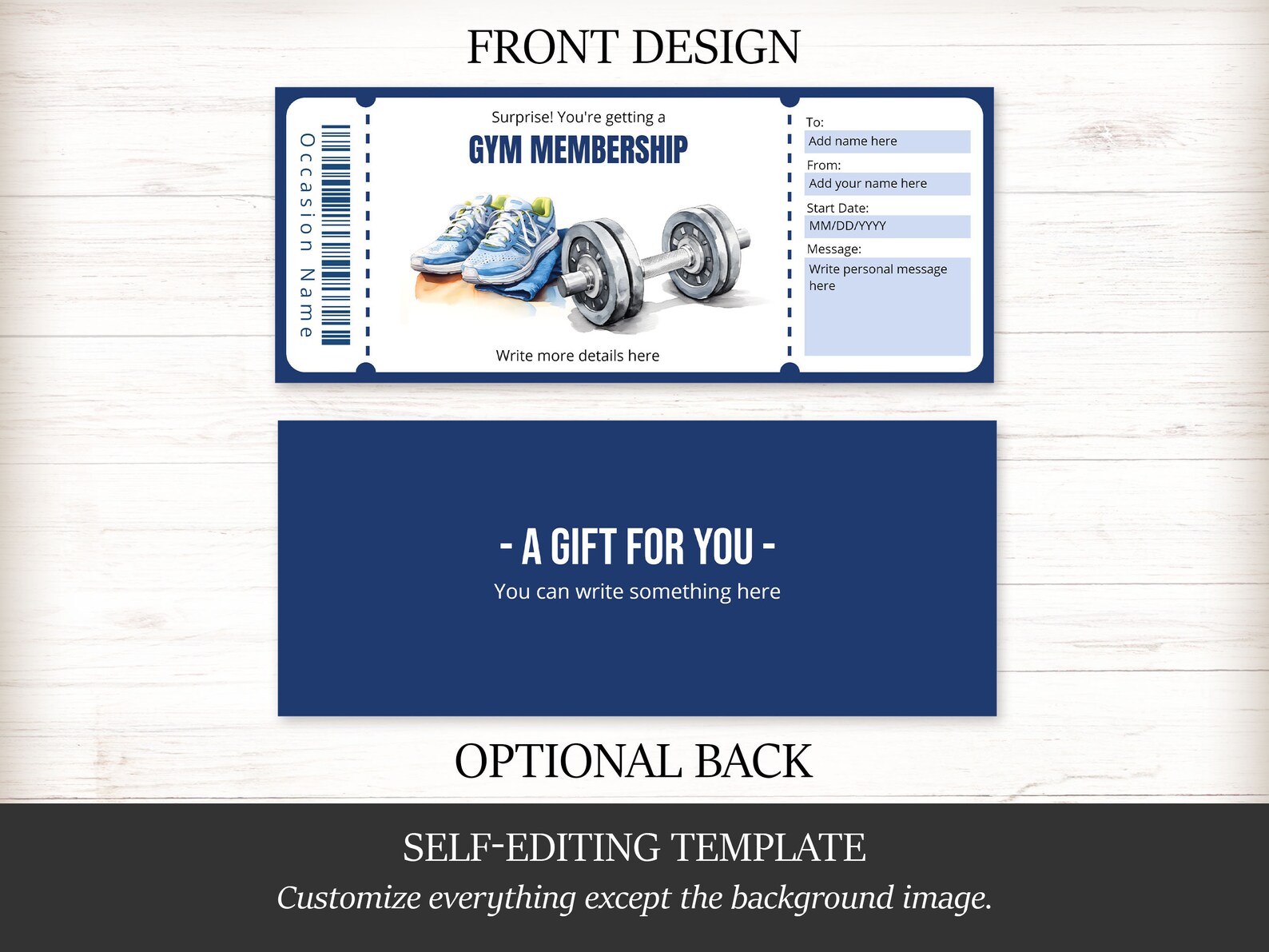 Surprise Gym Membership Voucher Template, Customizable and Printable ...