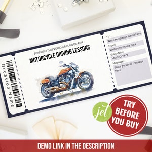 Editable Motorcycle Driving Lessons Gift Certificate Template for ...
