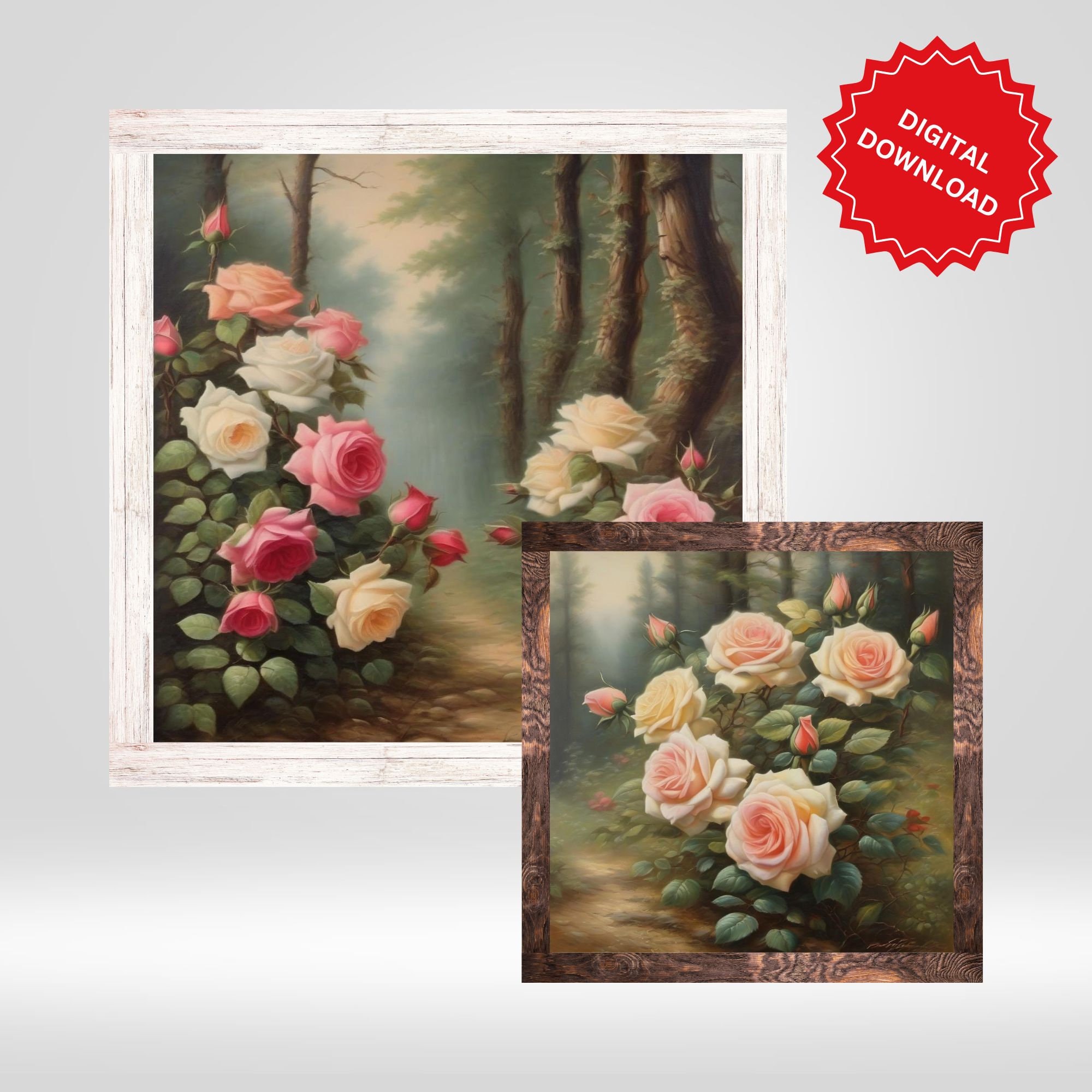 Vintage Rose Prints Set of 2 | Vintage Prints | Floral Prints | Rose ...