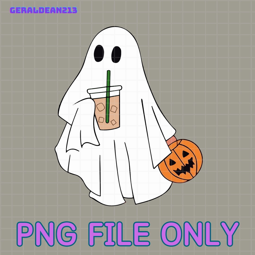 Little Ghost Coffee Png Halloween Cute Ghost Png Halloween - Etsy