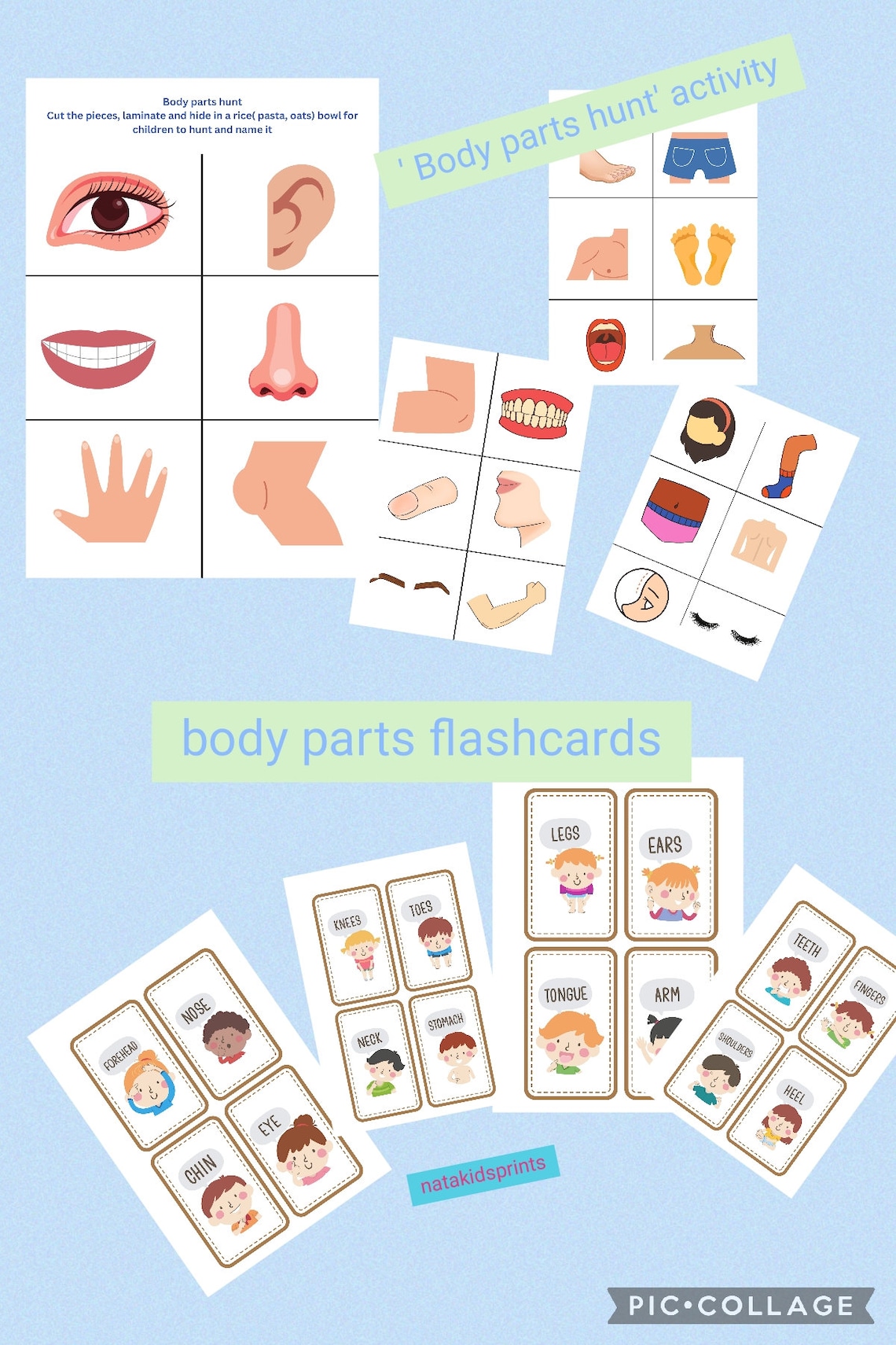 My Body Parts Preschool Activities - Etsy