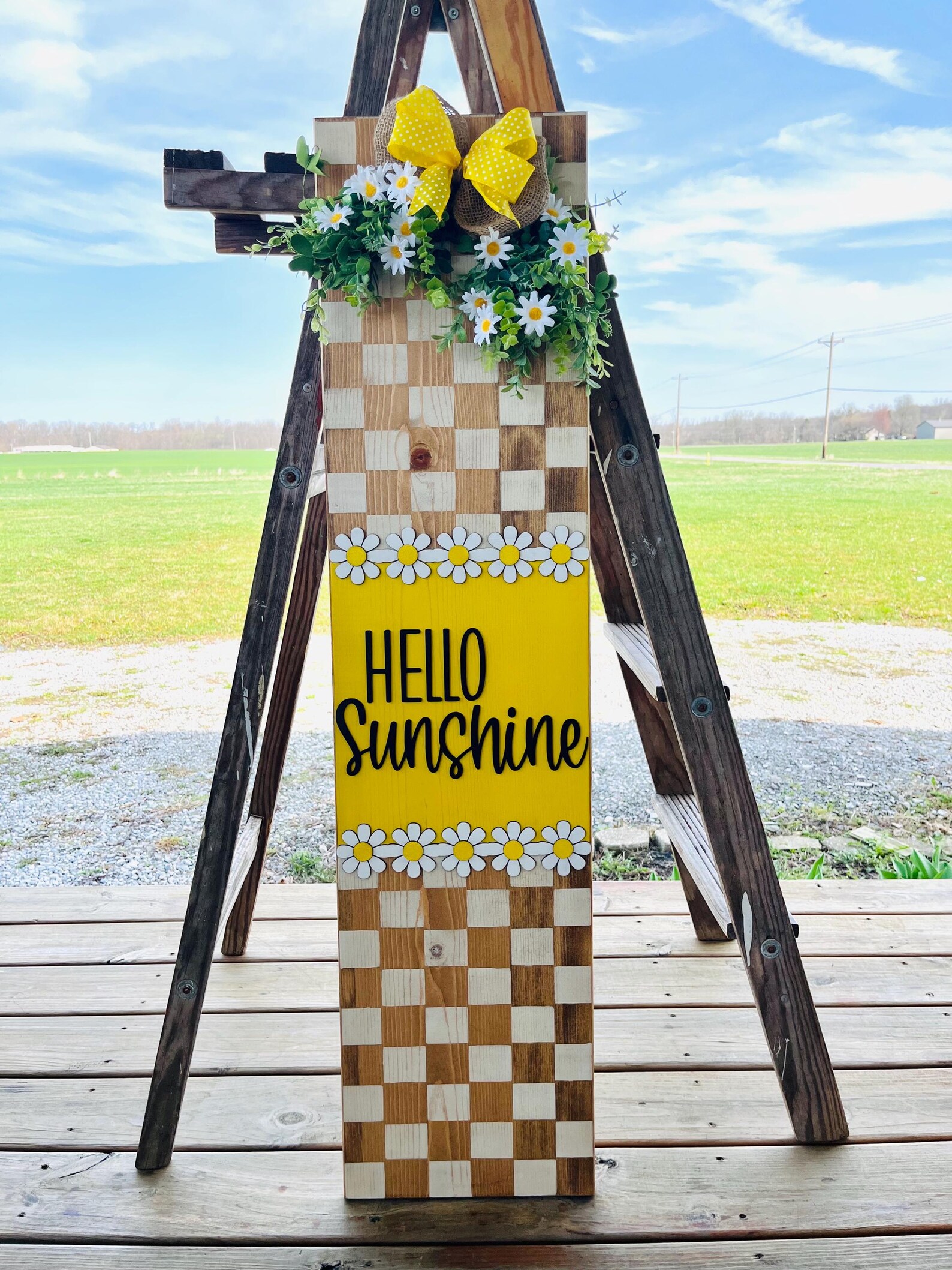 Daisy Porch Leaner | Spring Porch Leaner | Porch Leaner | Wood Porch ...