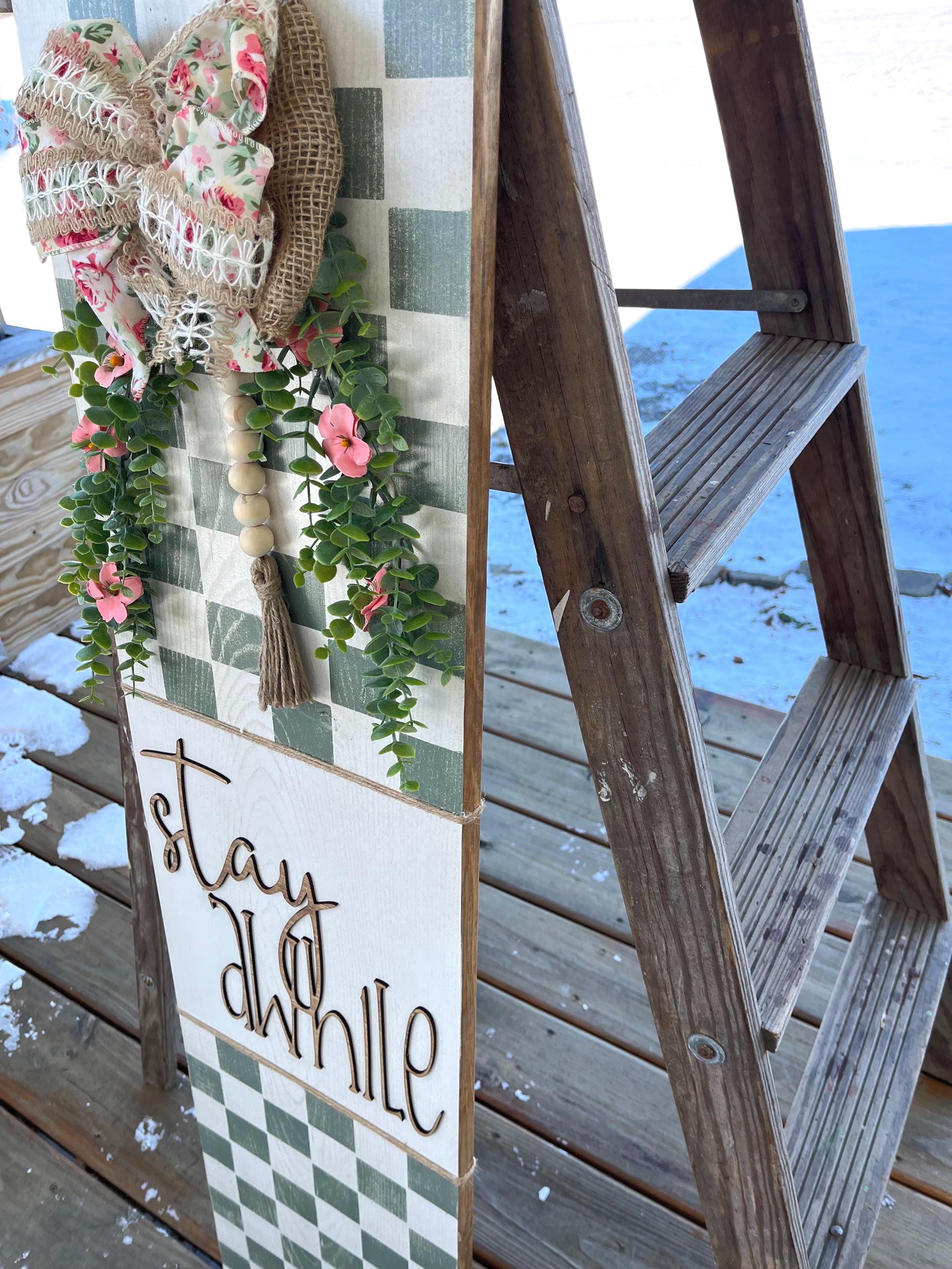 Spring Porch Leaner Checkered | Porch Leaner | Spring Porch Leaner ...