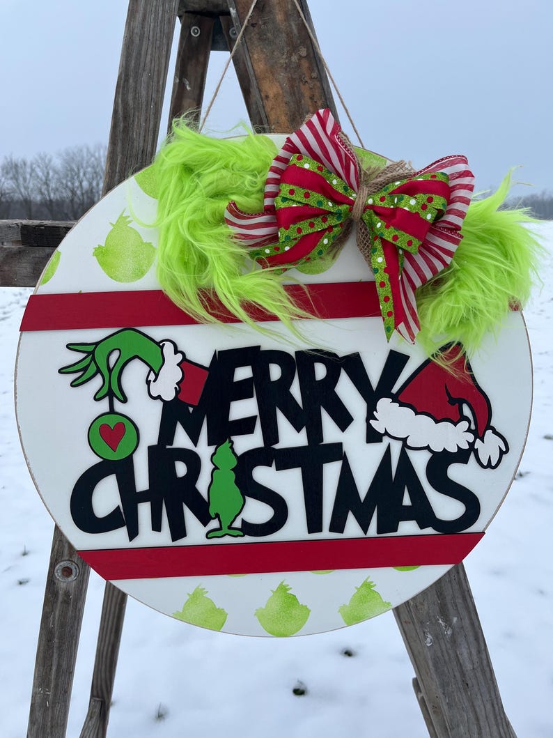 Grinch Porch Leaner | Grinch Sign | Grinch Porch Sign | Wood Grinch ...
