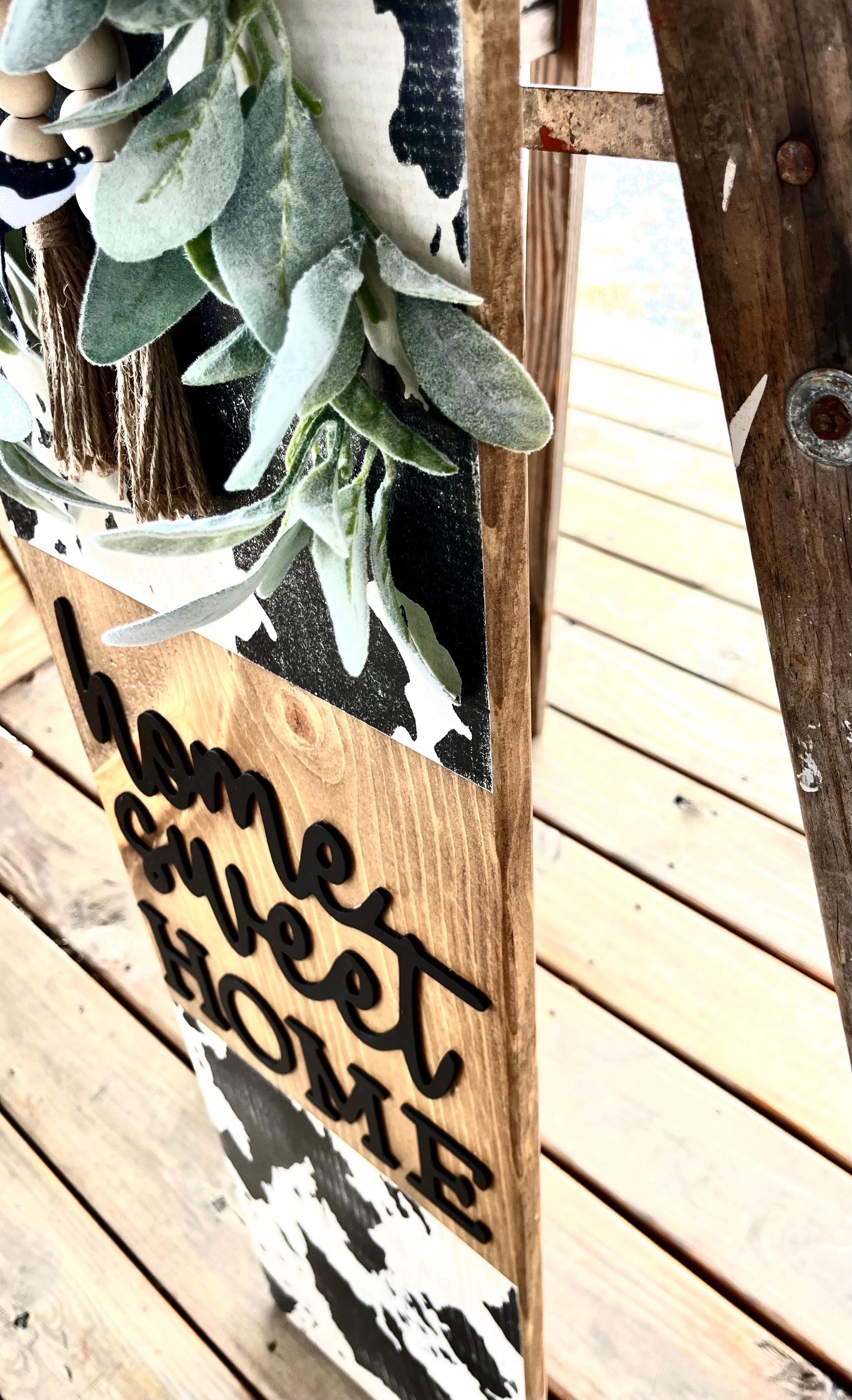 Cow Print Porch Leaner | Welcome Porch Leaner | Cow Porch Leaner | Cow ...