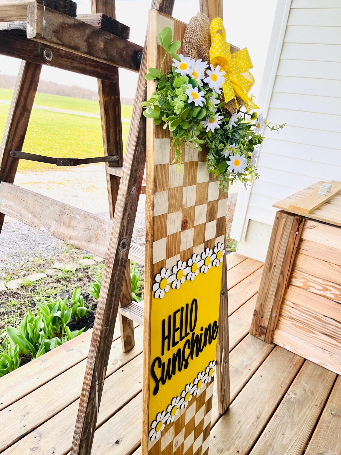 Daisy Porch Leaner | Spring Porch Leaner | Porch Leaner | Wood Porch ...