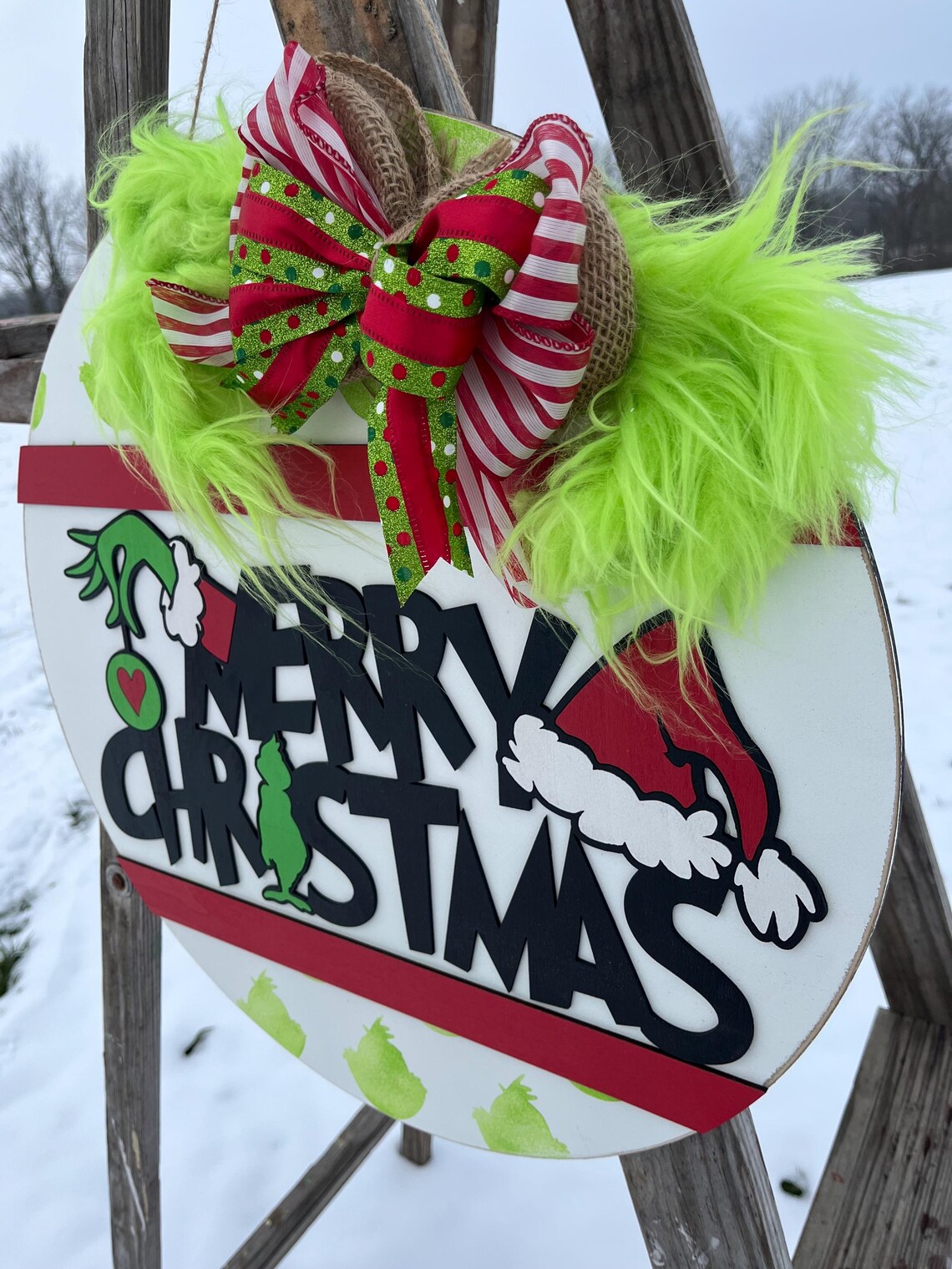 Grinch Porch Leaner | Grinch Sign | Grinch Porch Sign | Wood Grinch ...