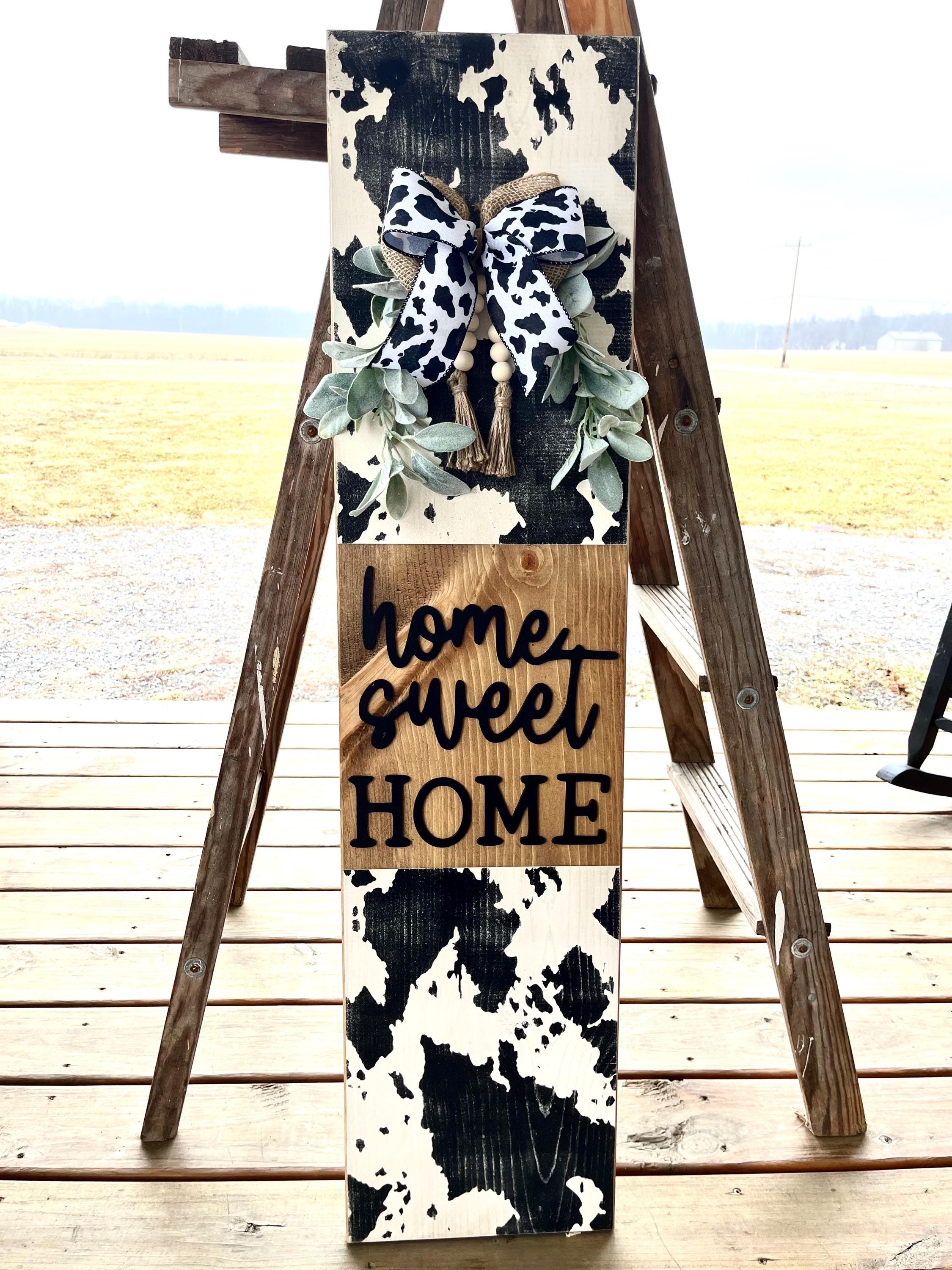 Cow Print Porch Leaner | Welcome Porch Leaner | Cow Porch Leaner | Cow ...