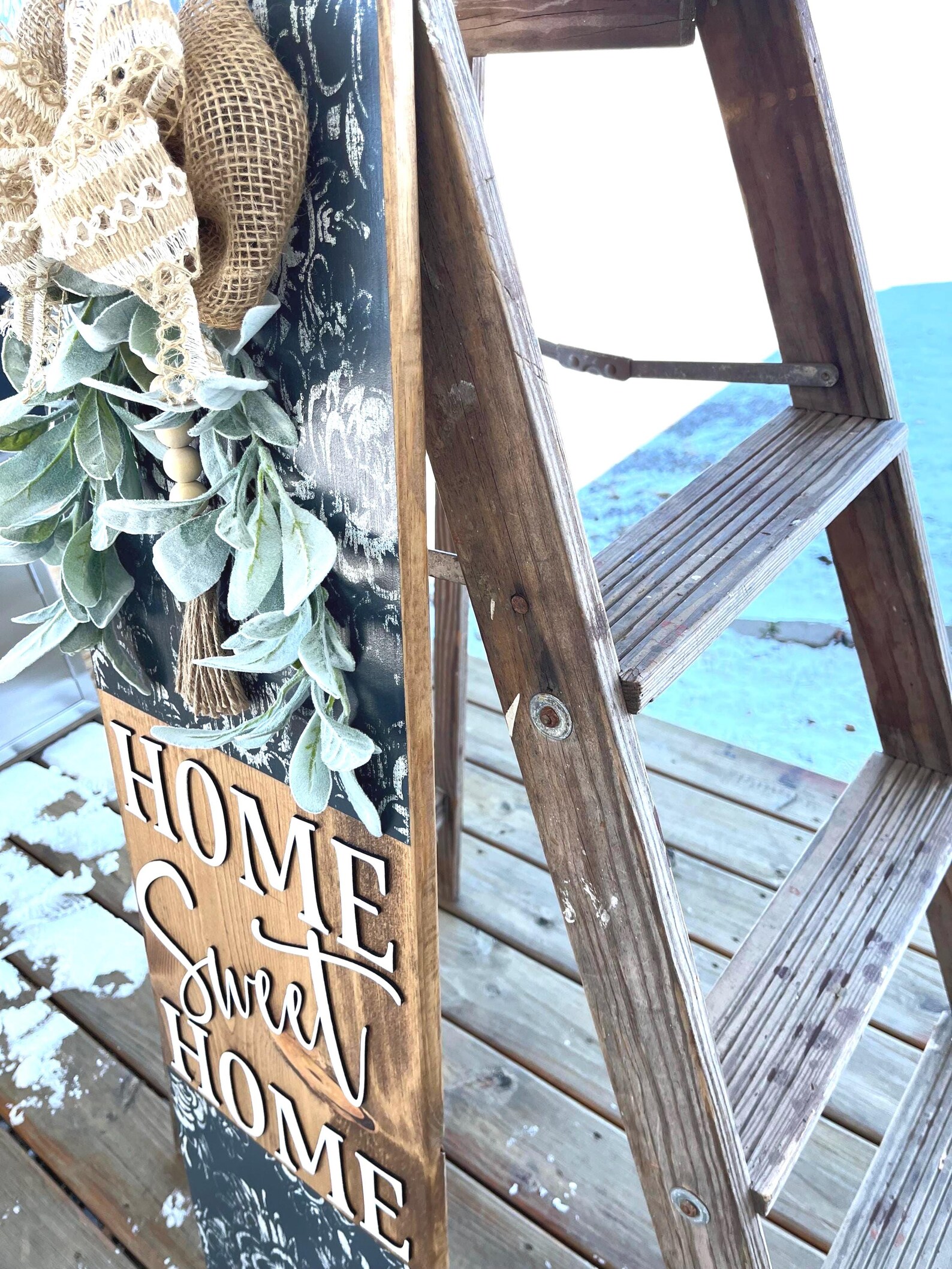 Spring Porch Leaner Gray Floral | Porch Leaner | Spring Porch Leaner ...