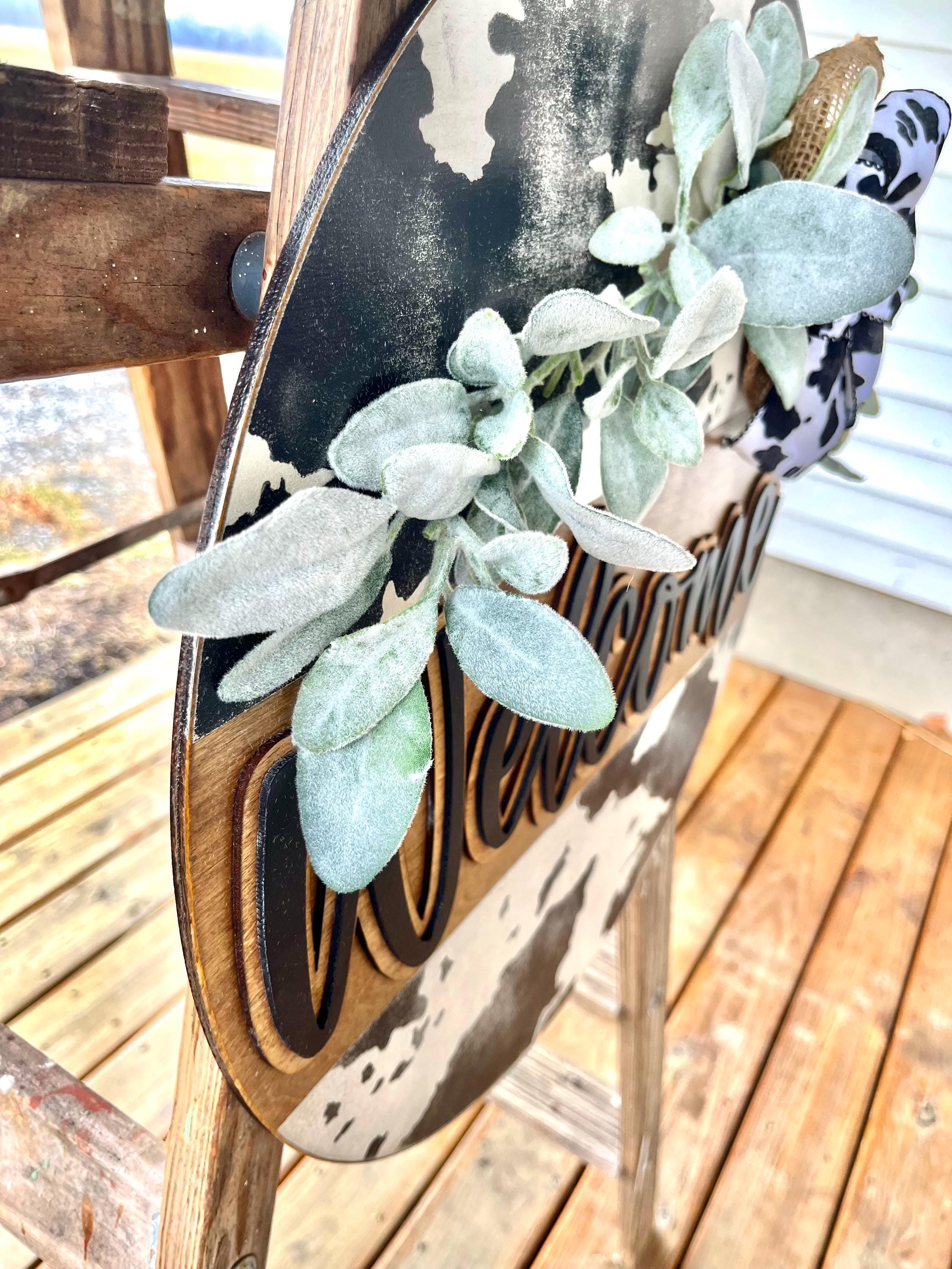 Cow Print Porch Leaner | Welcome Porch Leaner | Cow Porch Leaner | Cow ...