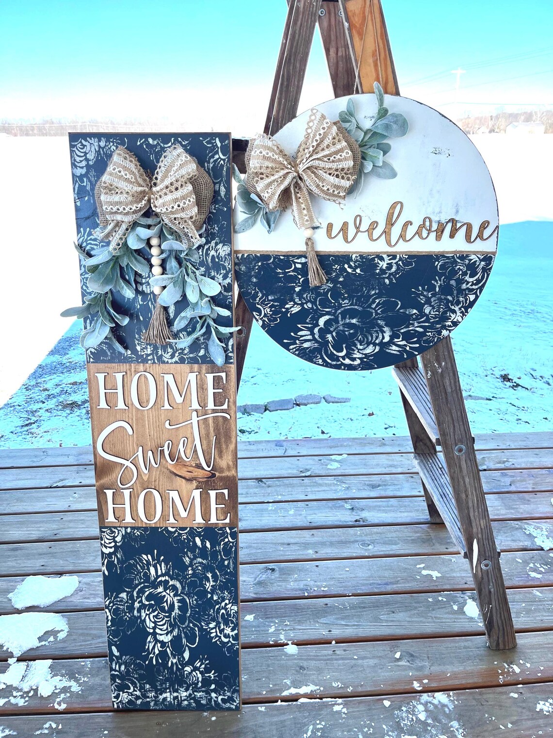 Spring Porch Leaner Gray Floral | Porch Leaner | Spring Porch Leaner ...