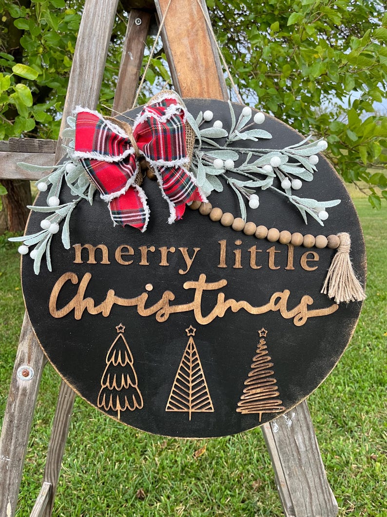 Merry Christmas Door Hanger | Merry Christmas Porch Leaner | Meet Me ...