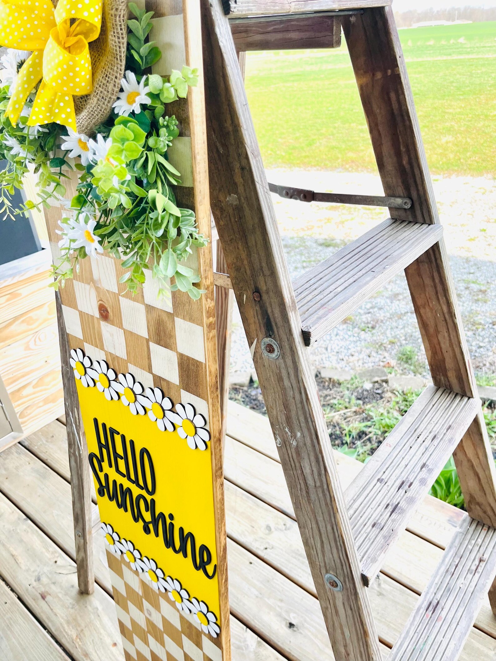 Daisy Porch Leaner | Spring Porch Leaner | Porch Leaner | Wood Porch ...