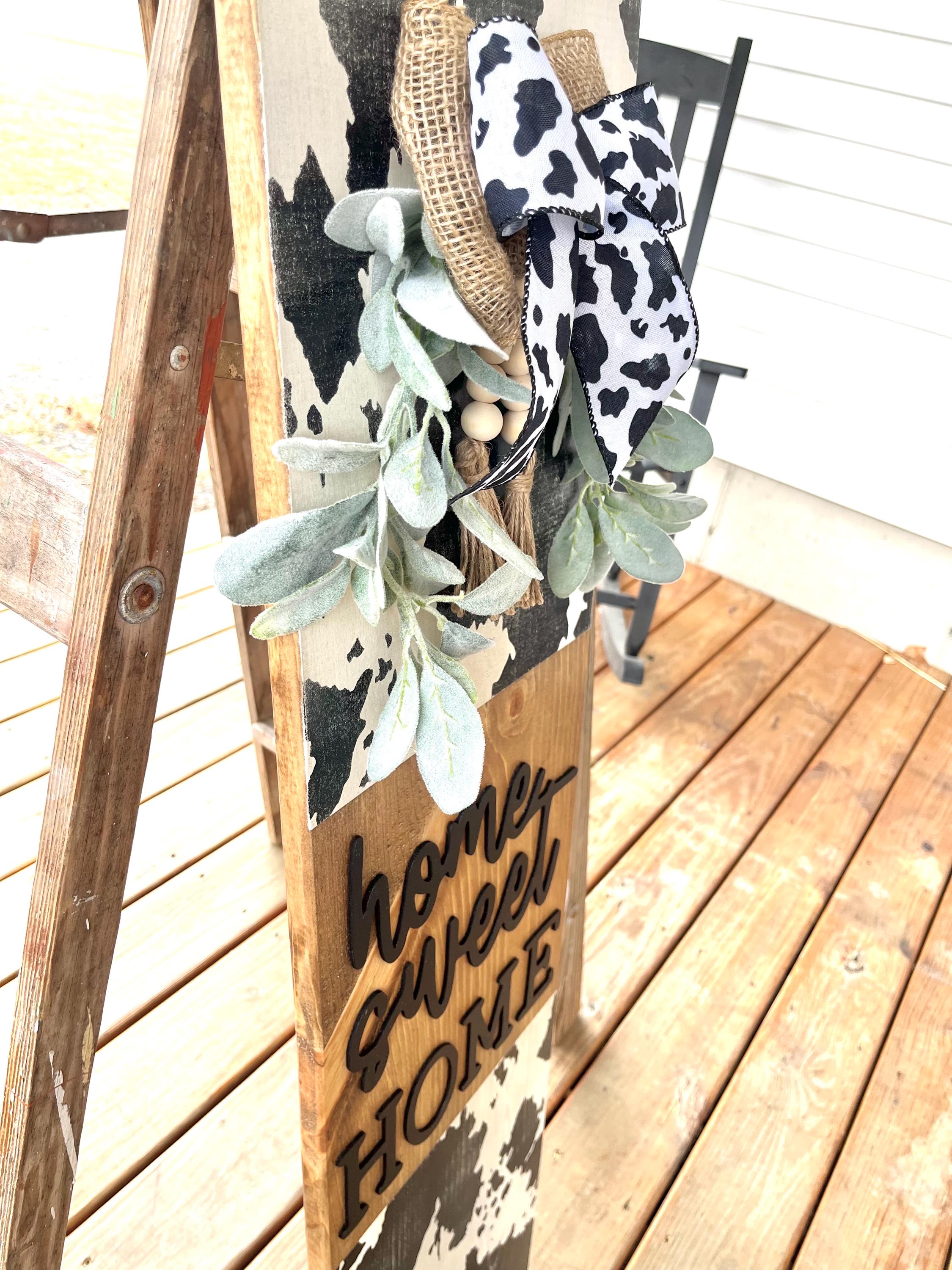 Cow Print Porch Leaner | Welcome Porch Leaner | Cow Porch Leaner | Cow ...