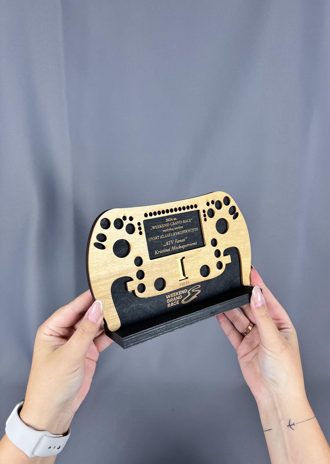 F1 Steering Wheel Trophy, Elegant Bespoke Trophy, Plywood Achievement ...