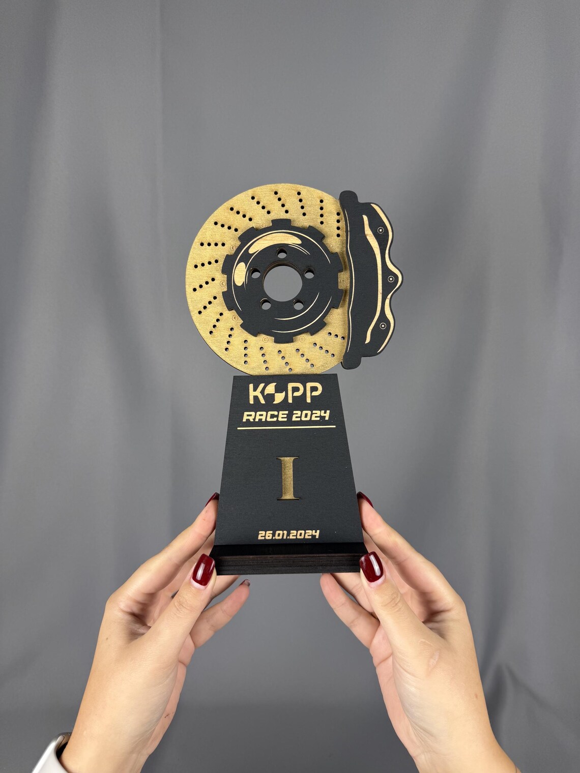 Brake Disc Cup Personalised Wooden Trophy Award Personalised Bespoke Design Custom Modern Plaque ...