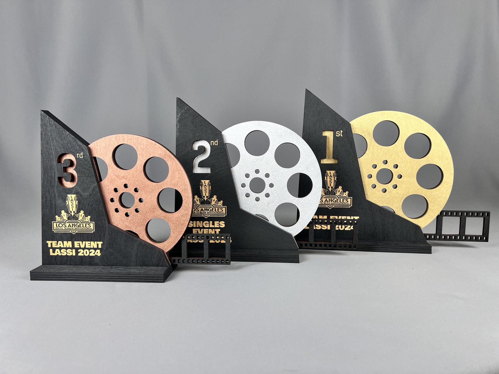Personalised Wooden Film Festival Trophy SET Award Personalised Bespoke ...