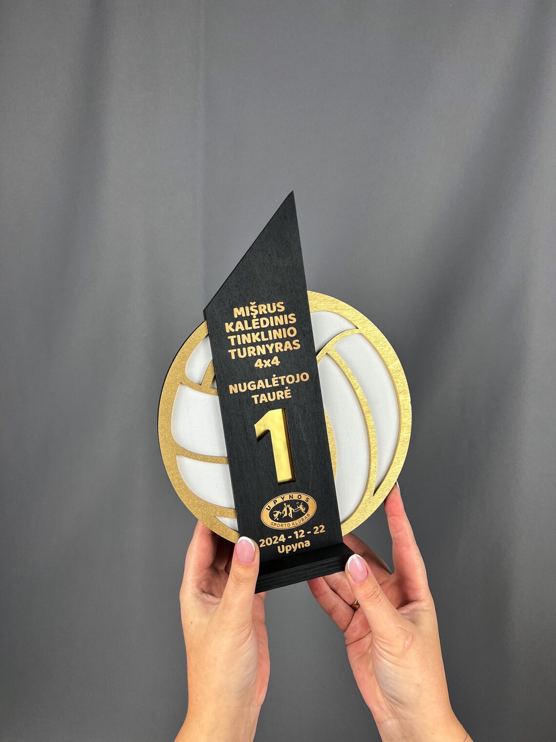 Personalised Wooden Volleyball Trophy Award Personalised Bespoke Design ...