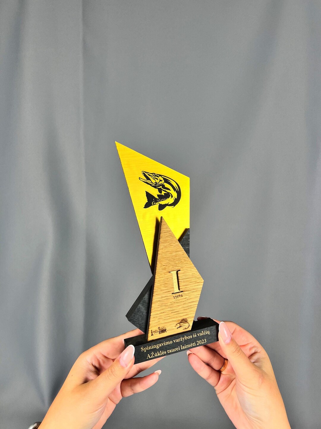Custom Fisherman Trophy, Personalized Wooden Fishing Awards, Fishing ...