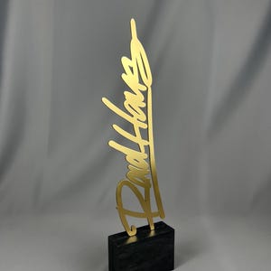 Modern Laser Cut Steel Trophy, Corporate Award, Unique Metal Prize for ...
