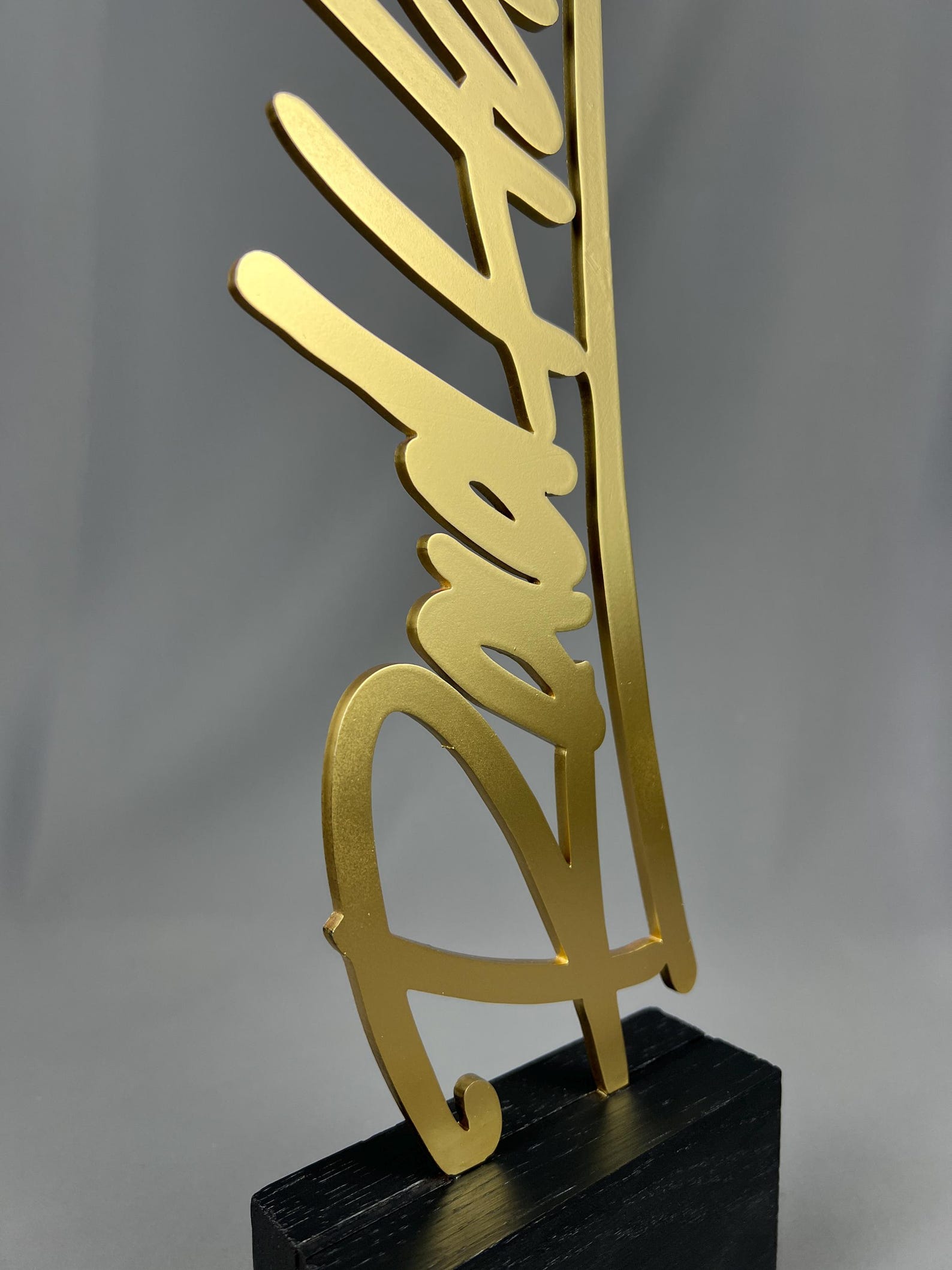 Modern Laser Cut Steel Trophy, Corporate Award, Unique Metal Prize for ...