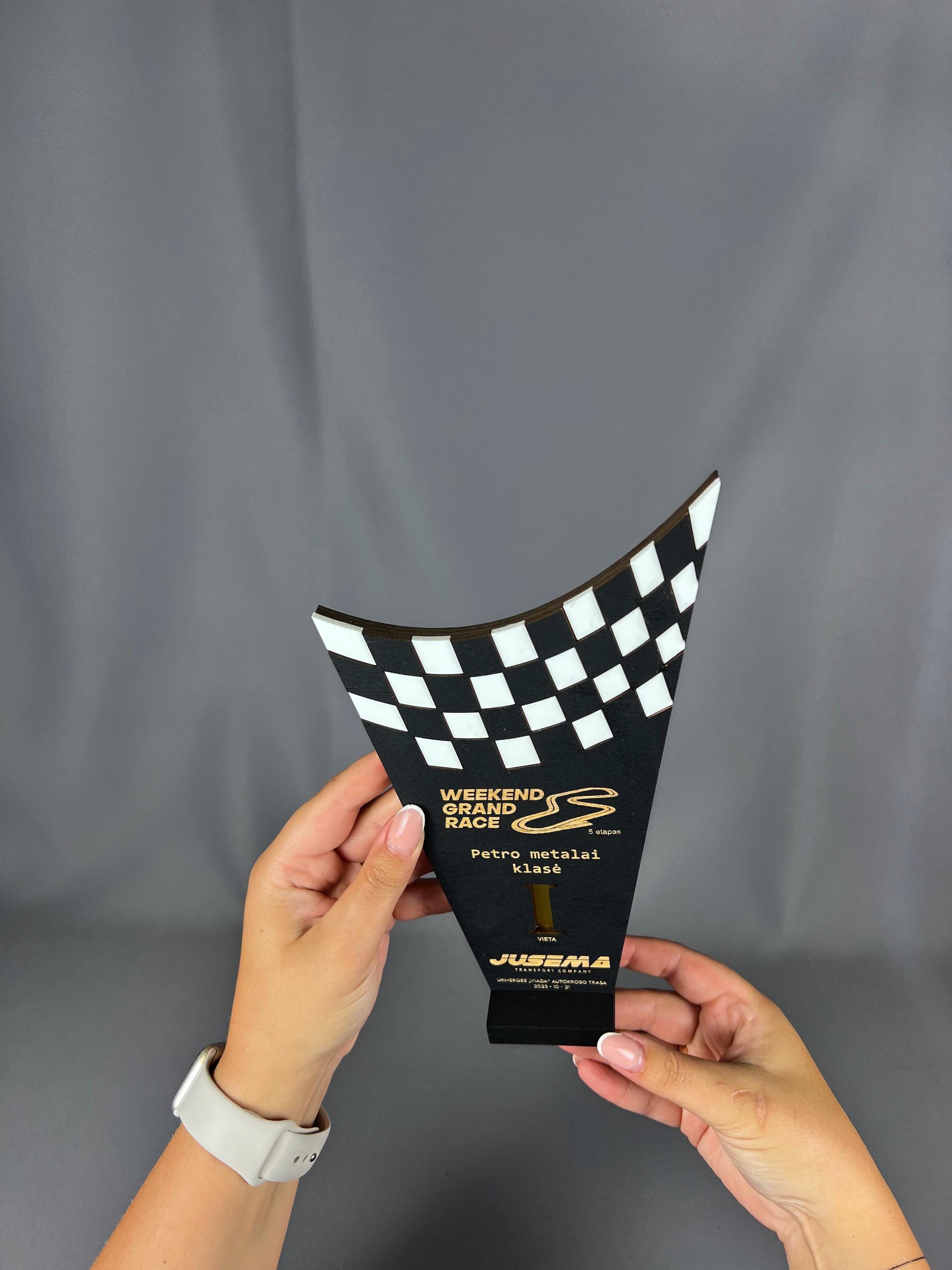 Car Show Trophy Checkered Flag Racing Trophy Race Flag Trophy Best Time ...