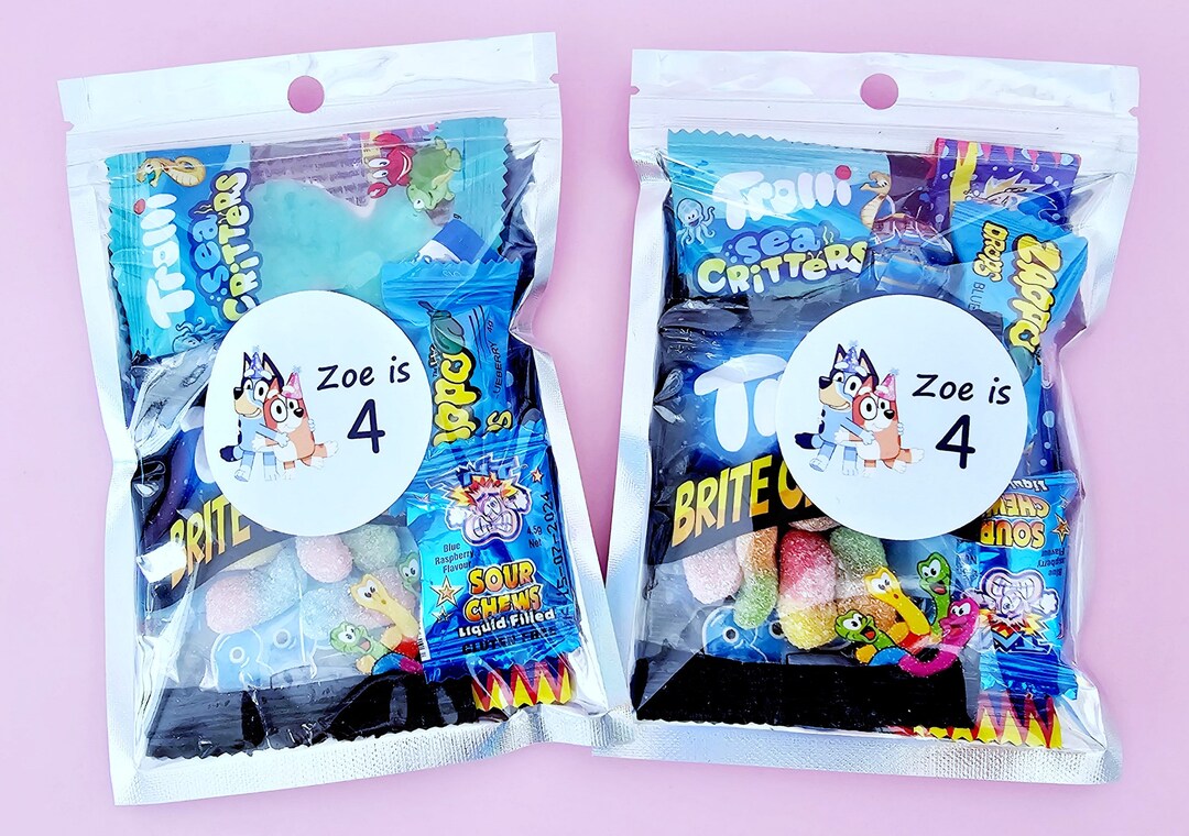 BLUEY THEME Personalised Lolly Bags and Other Party Favours..birthday ...