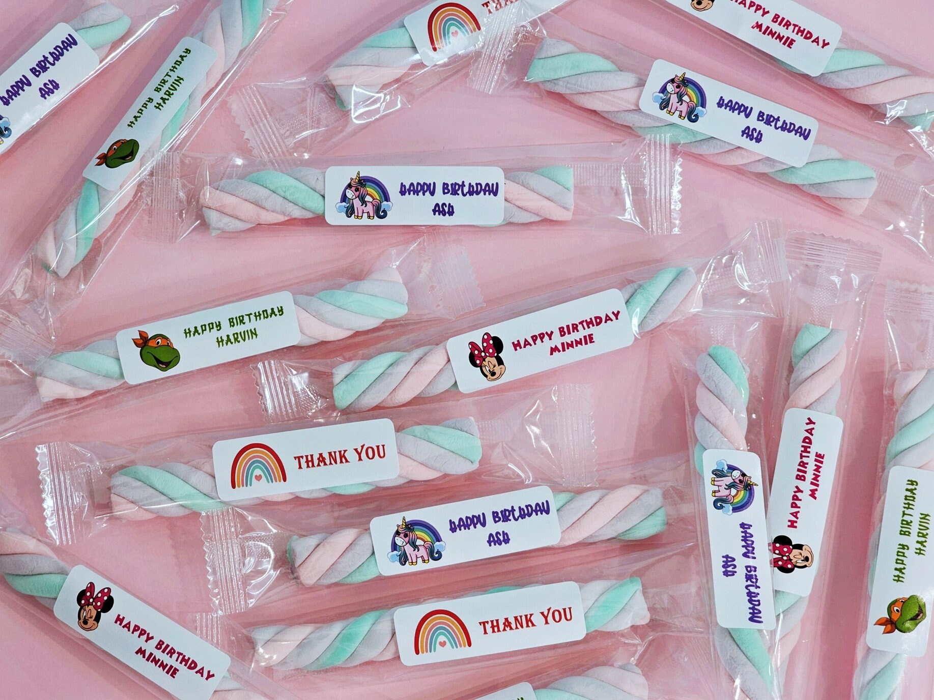Marshmallow Twists NINJA HAPPY BIRTHDAY Personalized With Stickers ...