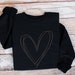 Custom Name Puff Double Heart Puff Sweatshirt, Hearts Embossed ...