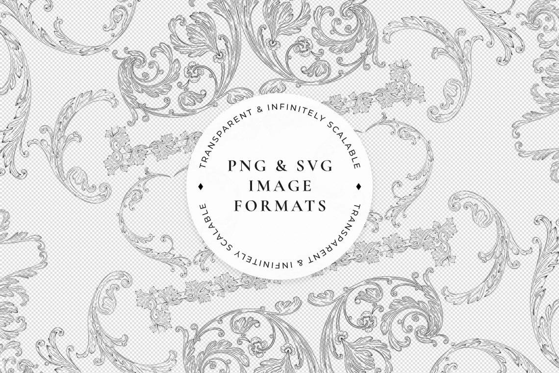 Baroque Border SVG Bundle, Ornate Scroll Frames Flourishes, Vintage ...
