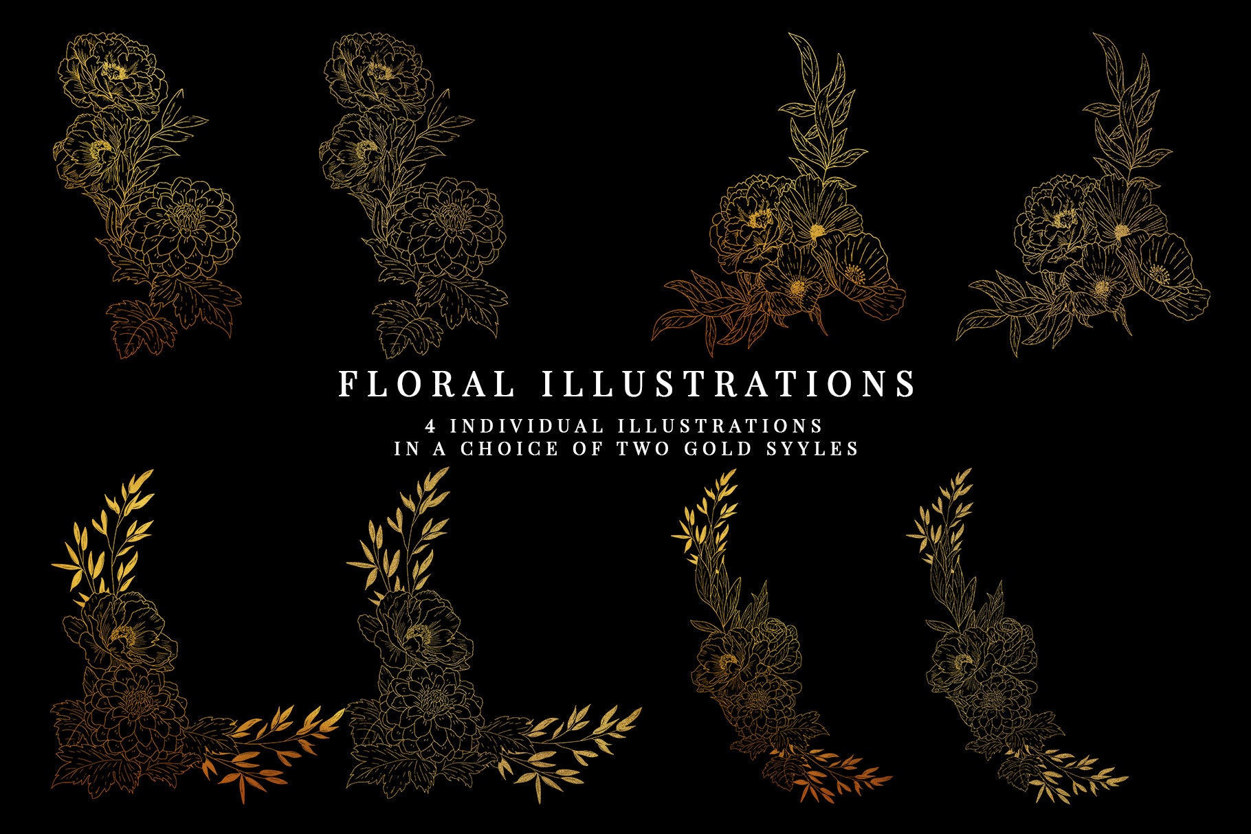 Floral Alphabet Letters, Complete Alphabet Set, Floral Clip Art, Floral ...