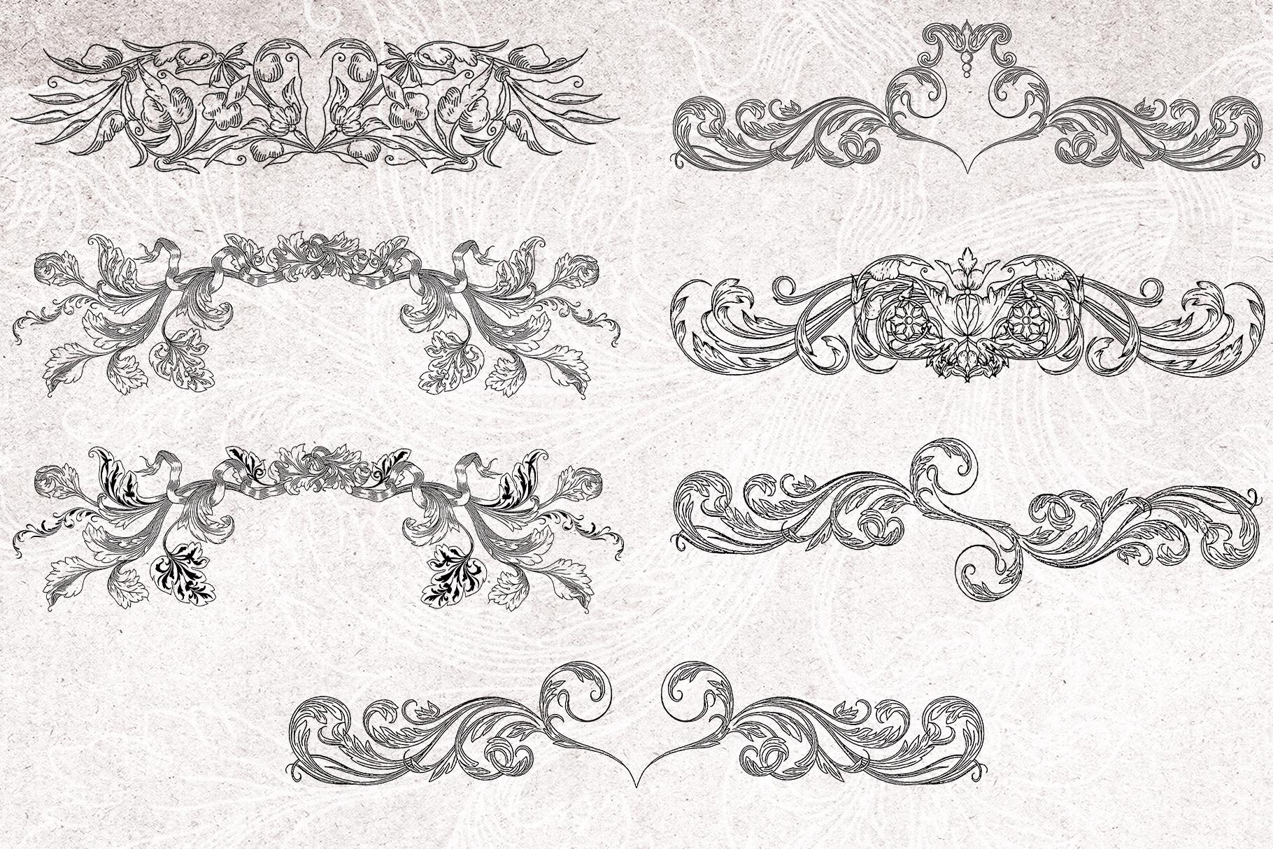 Baroque Borders and Clipart Perfect Wedding Invitations - Ornate ...