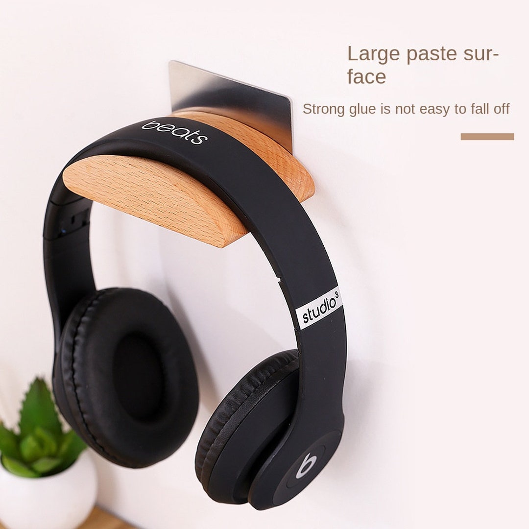 Solid Wood Headphone Rack Headset Racks Paste Wall Creative - Etsy