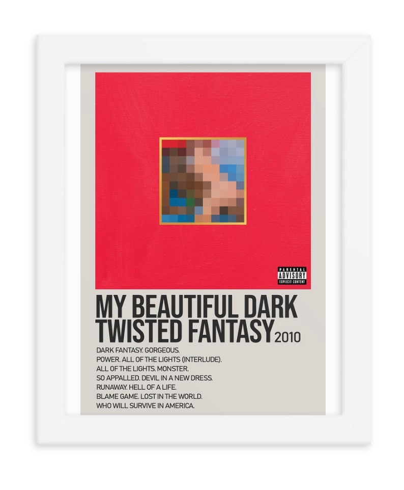 Kanye West My Beautiful Dark Twisted Fantasy Album Cover Etsy