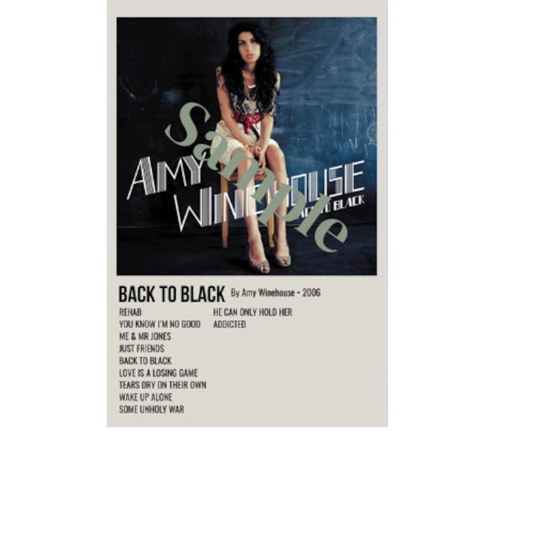 Amy Winehouse Back to Black Album Cover - Etsy
