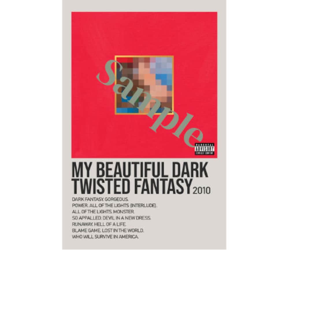 Kanye West My Beautiful Dark Twisted Fantasy Album Cover - Etsy