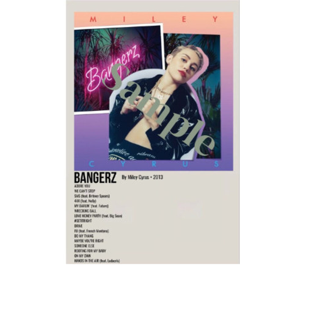 Miley Cyrus Bangerz Album Cover Etsy