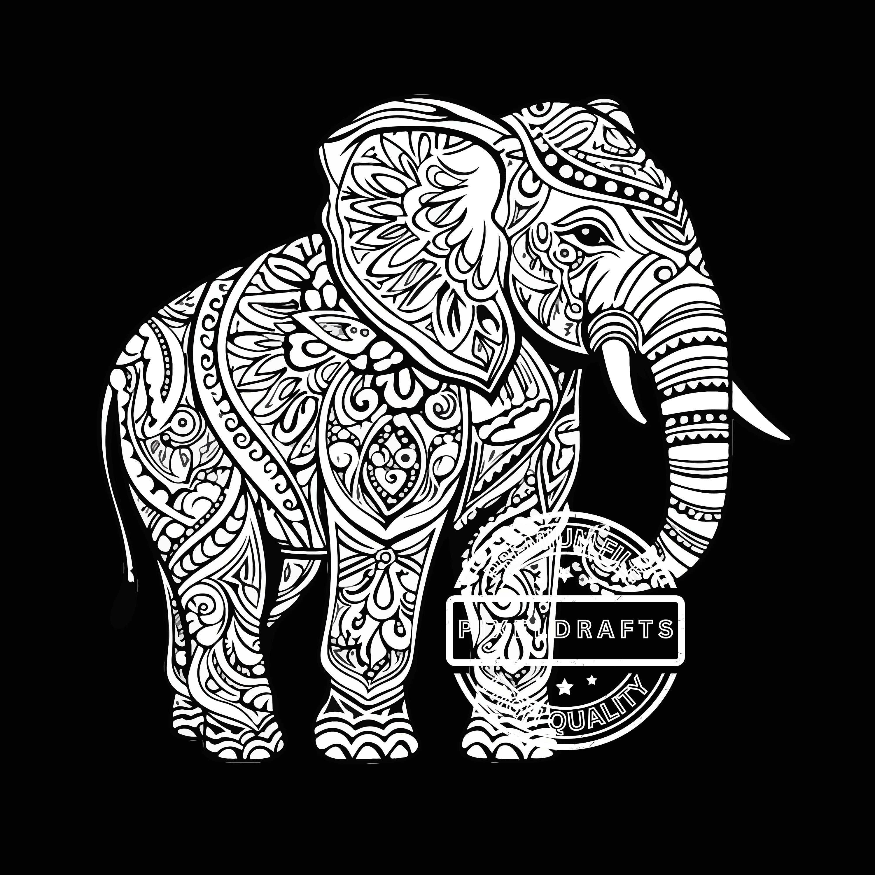 Thai Elephant Pattern Clipart Sublimation High Quality Thai Art ...