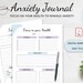 Anxiety Journal Printable, Self-care Workbook for Anxiety, Mental ...