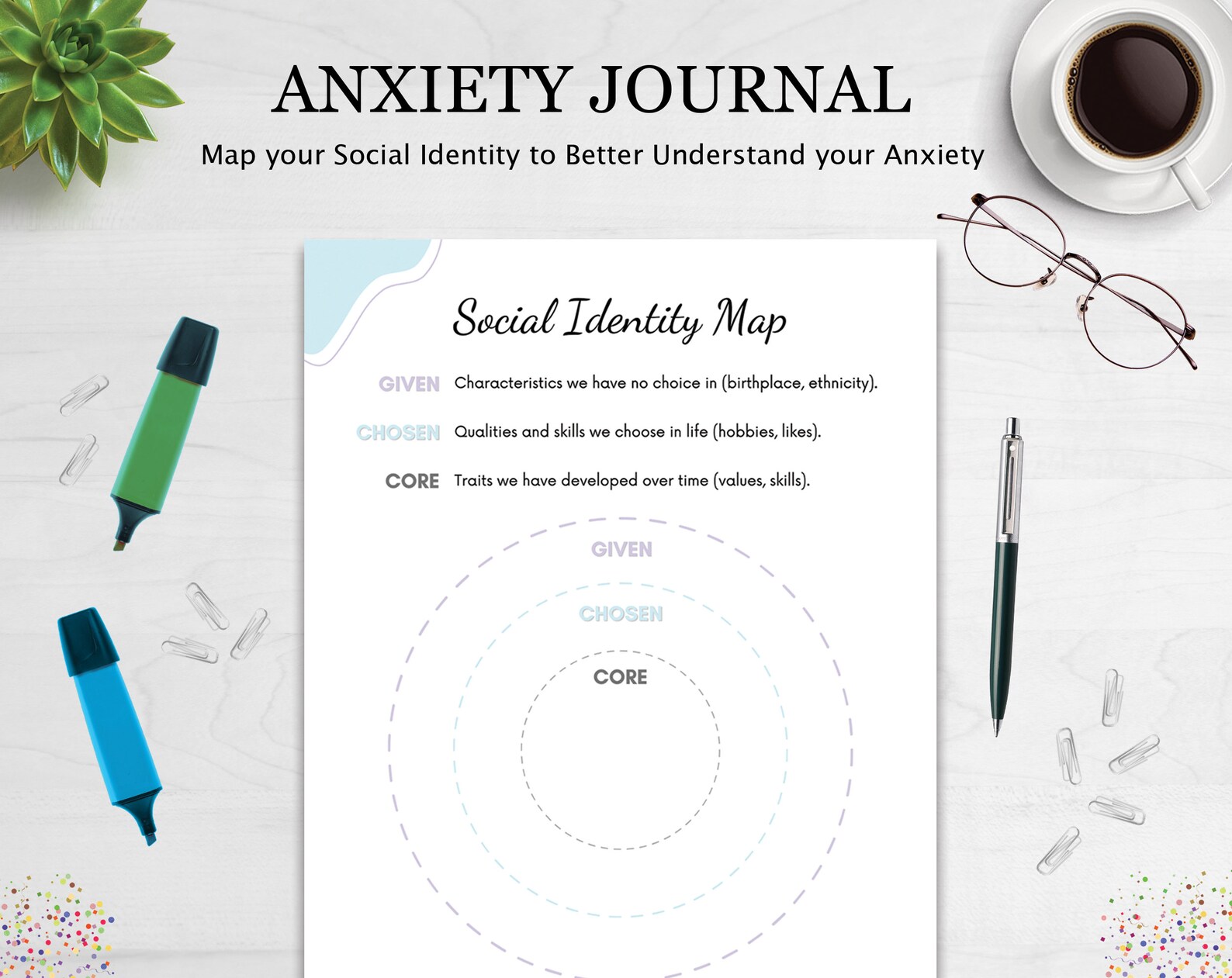 Anxiety Journal Printable, Self-care Workbook for Anxiety, Mental ...